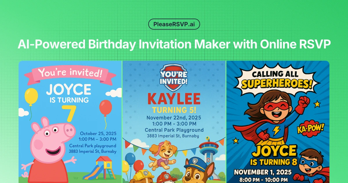 PleaseRSVP - AI Birthday Invitation Maker and Online RSVP